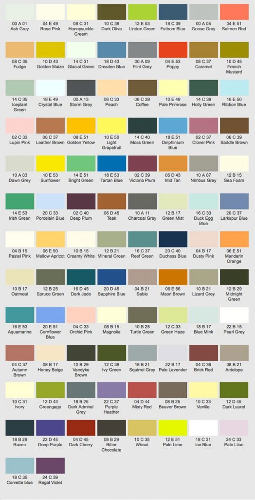 BS4800 Colours - North West Powder Coating