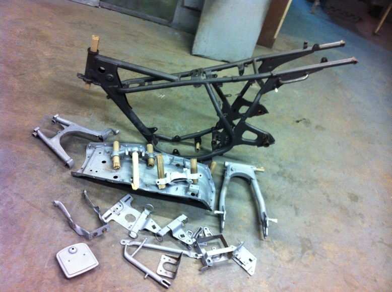 Motorbike-Frame-Shotblasted - North West Powder Coating